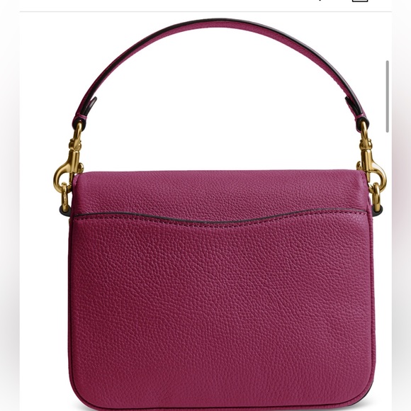 Coach | Bags | Coach Cassie 9 Deep Plum Polished Pebbled Leather ...